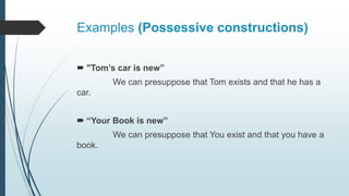 Types of Presupposition | PPTX