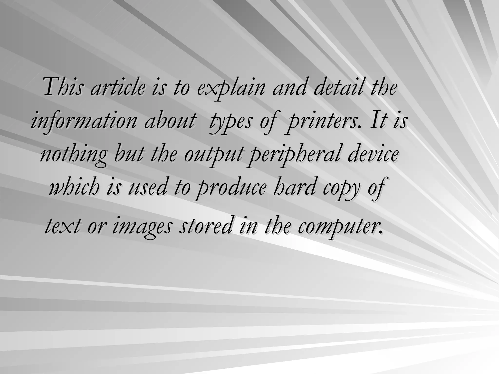 Types of printer | PPT