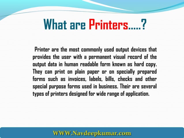 Types of Printers | PPT