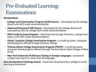 Types of Prior Learning Assessment | PPTX