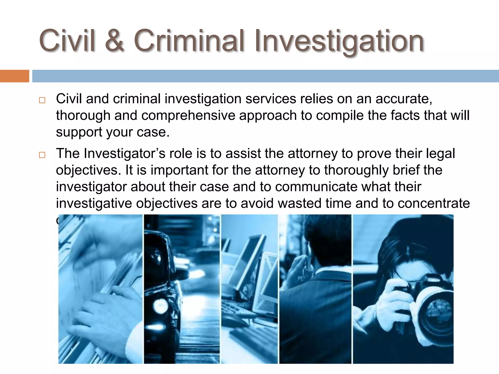 Types of private detectives and their investigations | PPT