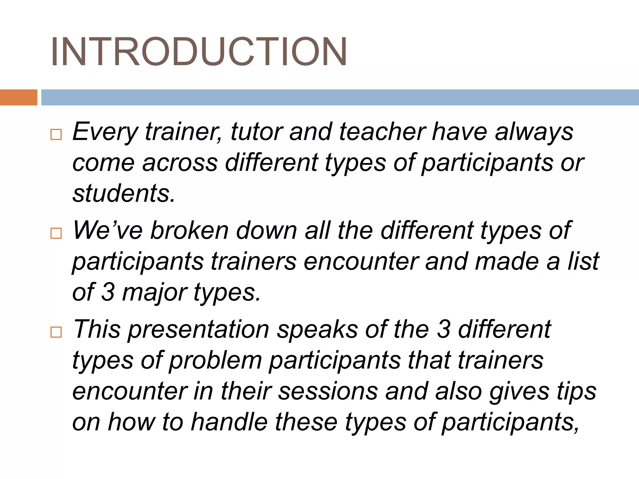 Types of Problem Participants | PPT