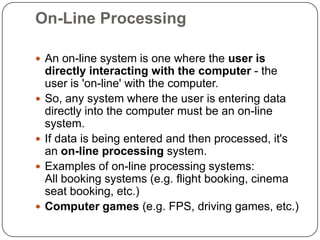 Types of processing | PPTX