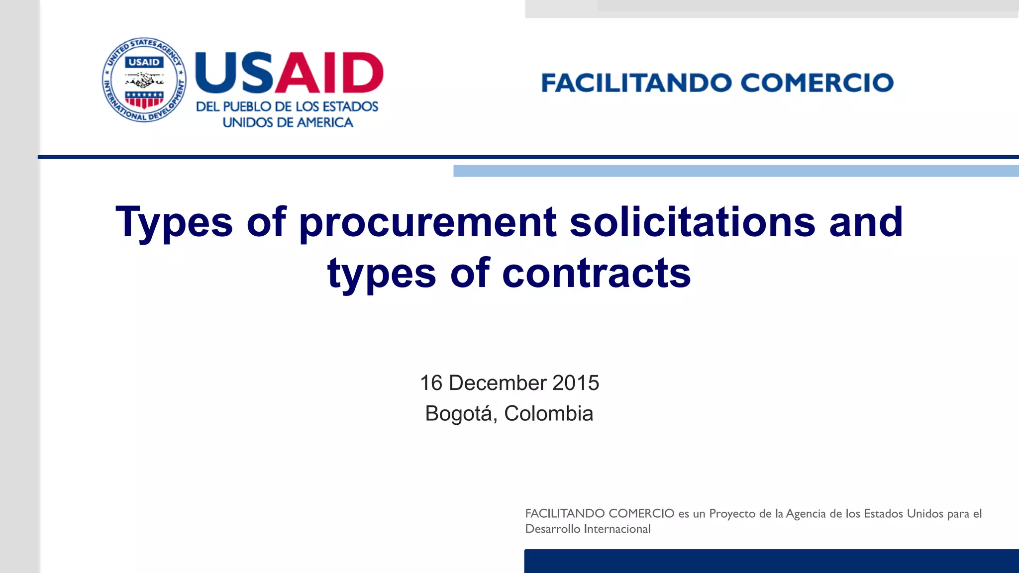 Types of procurement solicitations and types of contracts | PPT