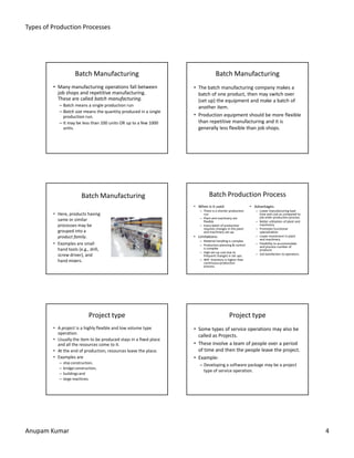 Types of production processes | PDF
