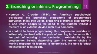 Types of programmed instruction - Dr Umashree D K | PDF