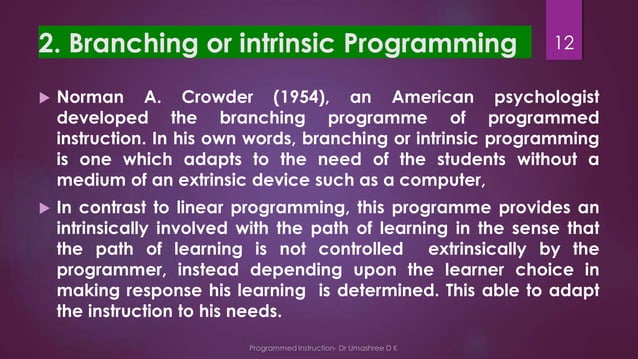 Types of programmed instruction - Dr Umashree D K | PDF | Programming Languages | Computing
