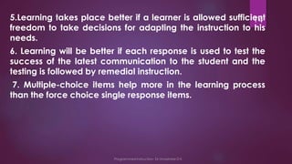 Types of programmed instruction - Dr Umashree D K | PDF