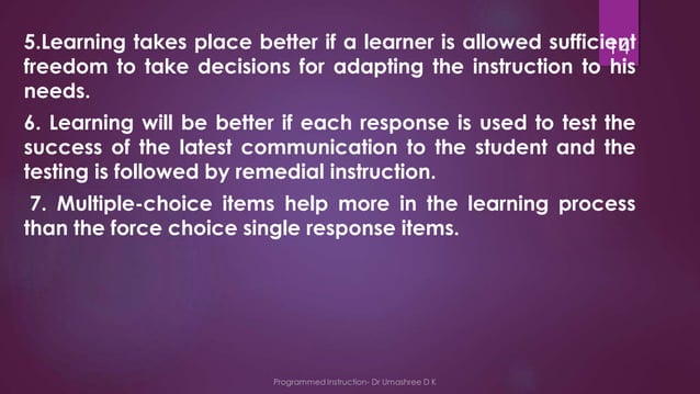 Types of programmed instruction - Dr Umashree D K | PDF | Programming ...