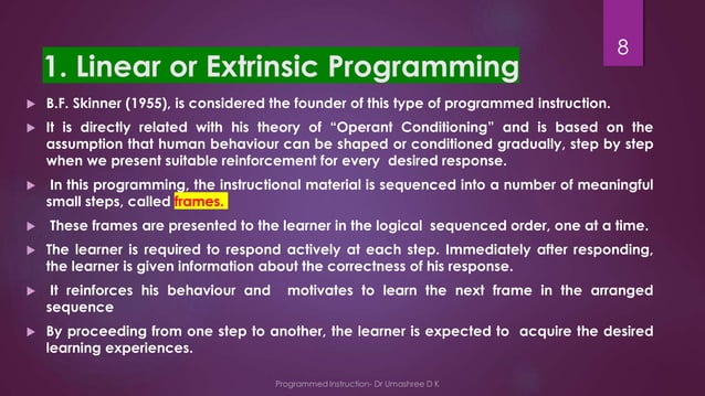 Types of programmed instruction - Dr Umashree D K | PDF | Programming Languages | Computing