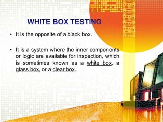 Types of program testings and errors | PPTX