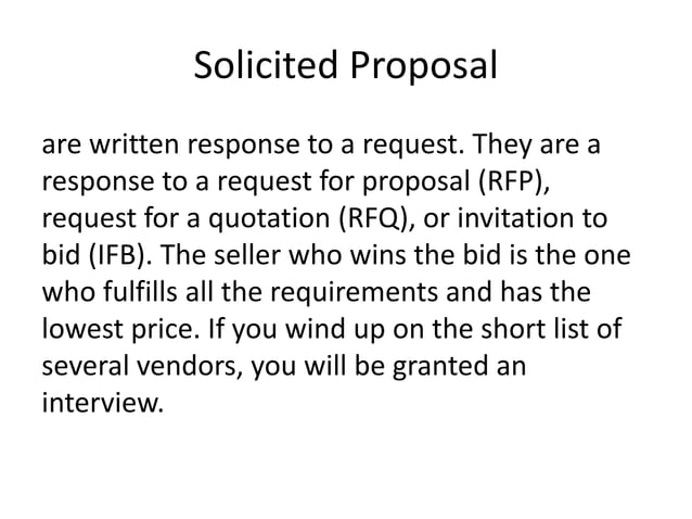 Types of proposal | PPTX | Business | Business and Finance