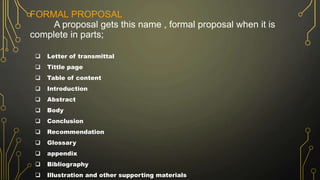 Types of proposal | PPTX