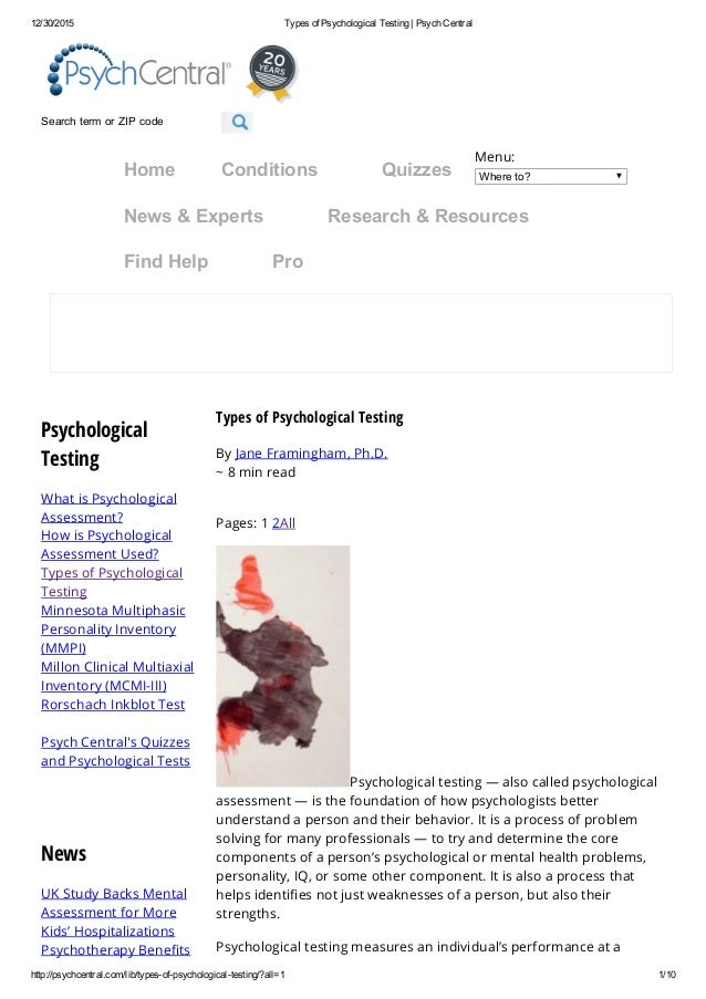 Types Of Psychological Testing types-of-psychological-testing