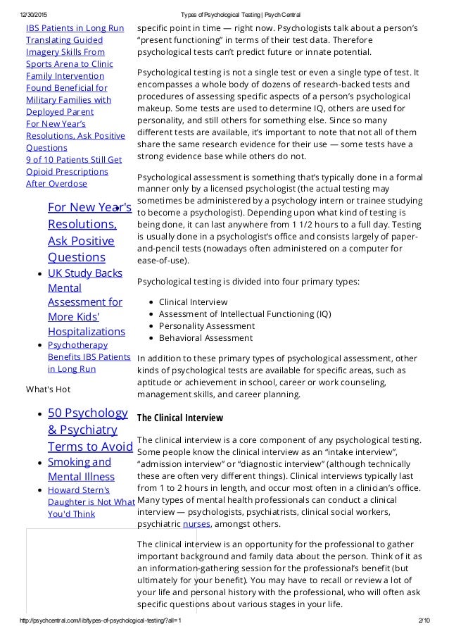 Types Of Psychological Testing types-of-psychological-testing