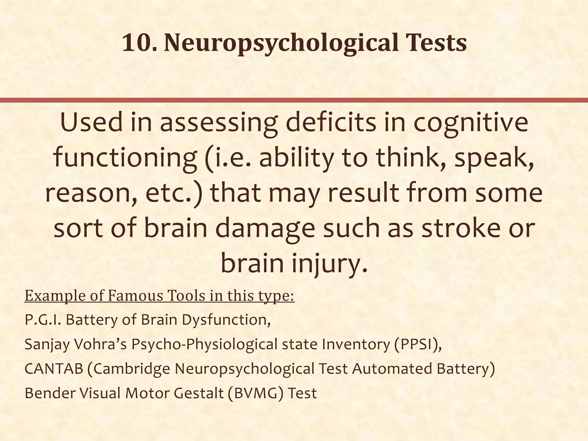 Types of Psychological Tests updated by S.Lakshmanan, Psychologist ...