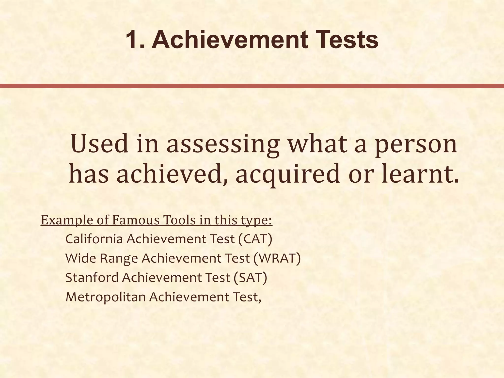 Types of Psychological Tests updated by S.Lakshmanan, Psychologist ...