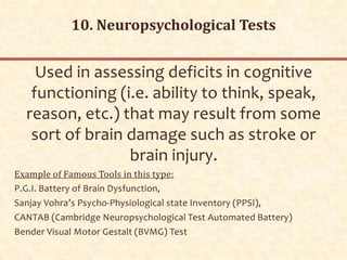 Types of Psychological Tests updated by S.Lakshmanan, Psychologist ...