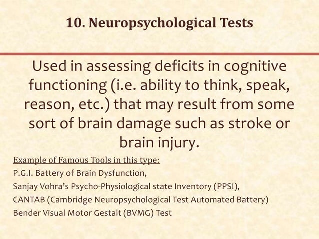 Types of Psychological Tests updated by S.Lakshmanan, Psychologist ...