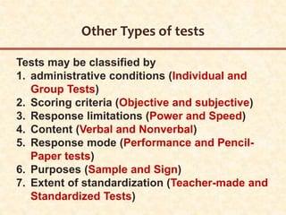 Types of Psychological Tests updated by S.Lakshmanan, Psychologist ...