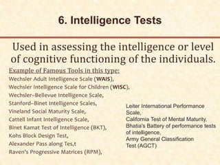 Types of Psychological Tests updated by S.Lakshmanan, Psychologist ...