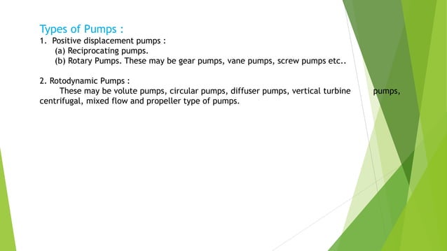 Types of pumping equipements | PPT