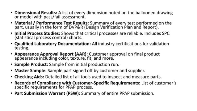 The 5 core tools are recognized as standard quality tools for the ...