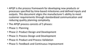 The 5 core tools are recognized as standard quality tools for the ...