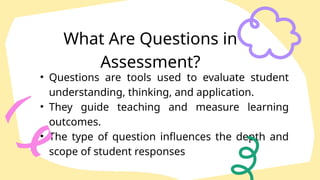 Types of Question. education. assessment. pptx | PPTX