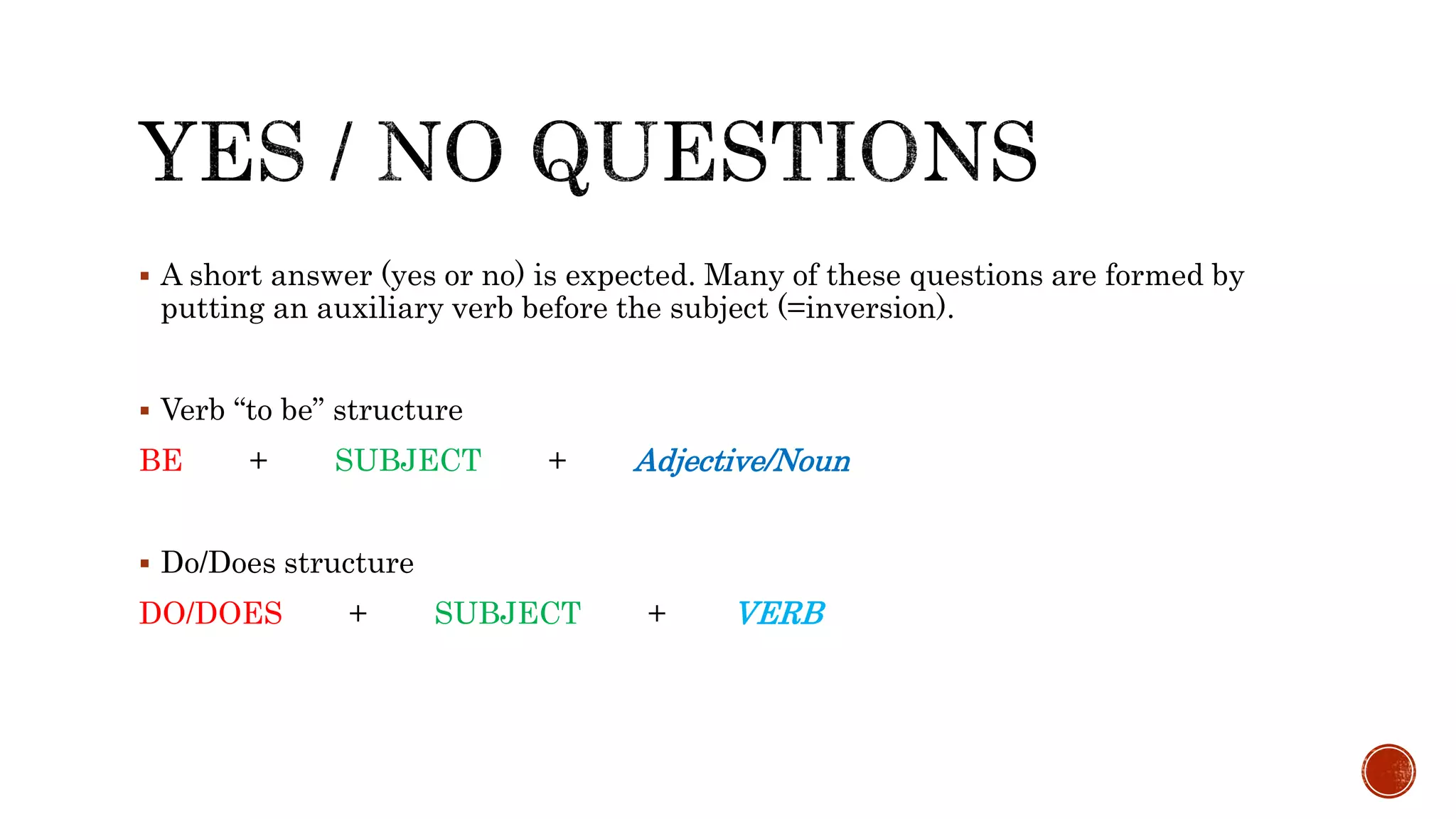 Types of questions | PPTX