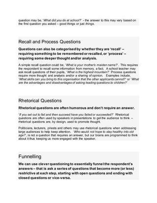 Types of questions and requests in different contexts | PDF
