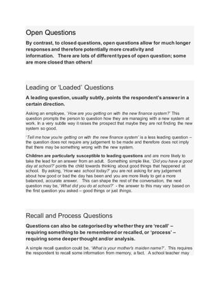 Types of questions and requests in different contexts | PDF