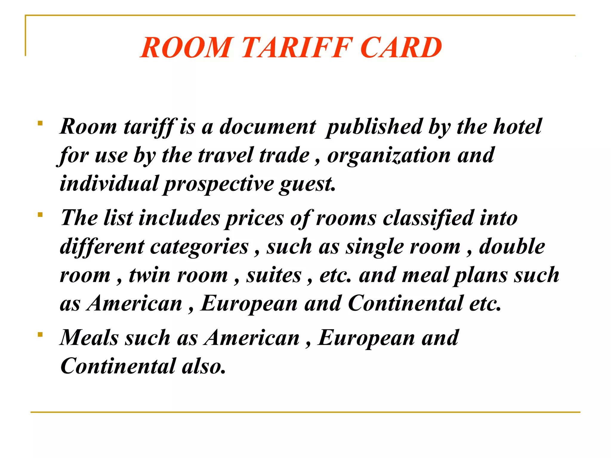 Types of rack rates | PPT