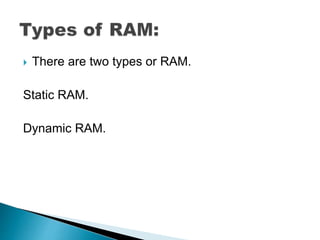 Types of ram | PPTX