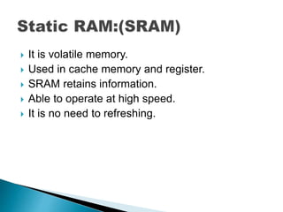Types of ram | PPTX