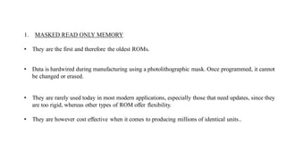 Comprehensive Overview of RAM and ROM Types, Characteristics, and Uses ...