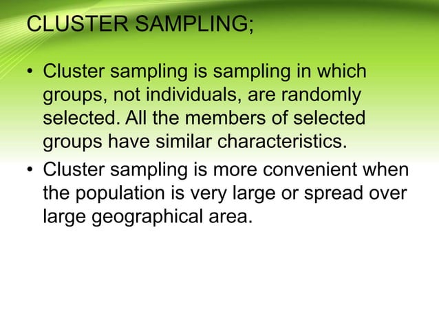 Types of random sampling | PPTX