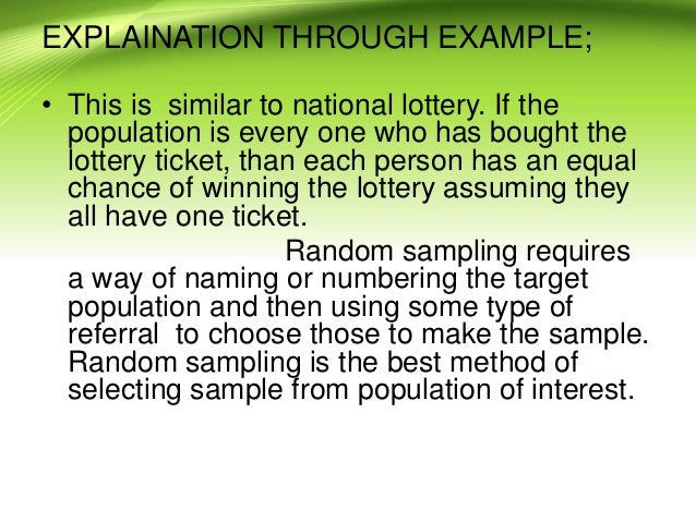 Types of random sampling