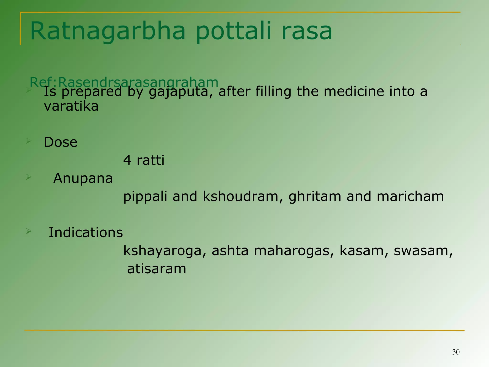 Types of rasakalpas in Rasashastra | PPT