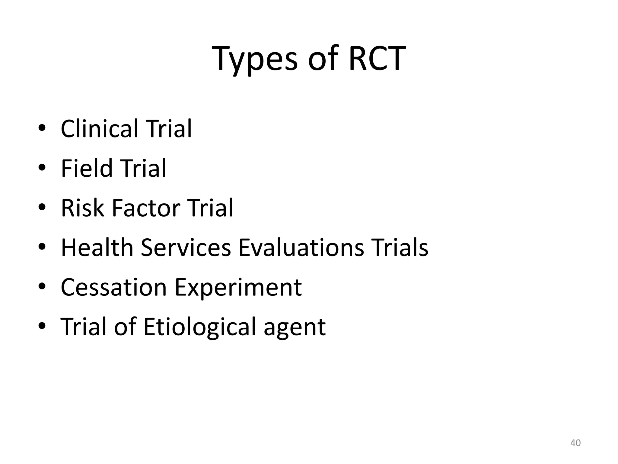 Types of rct concepts and application | PPTX