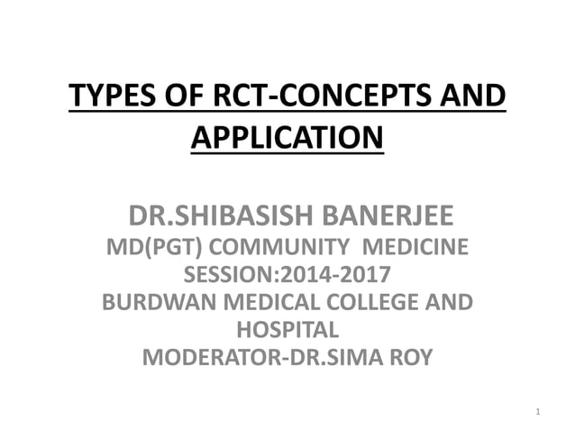 Types of rct concepts and application | PPTX