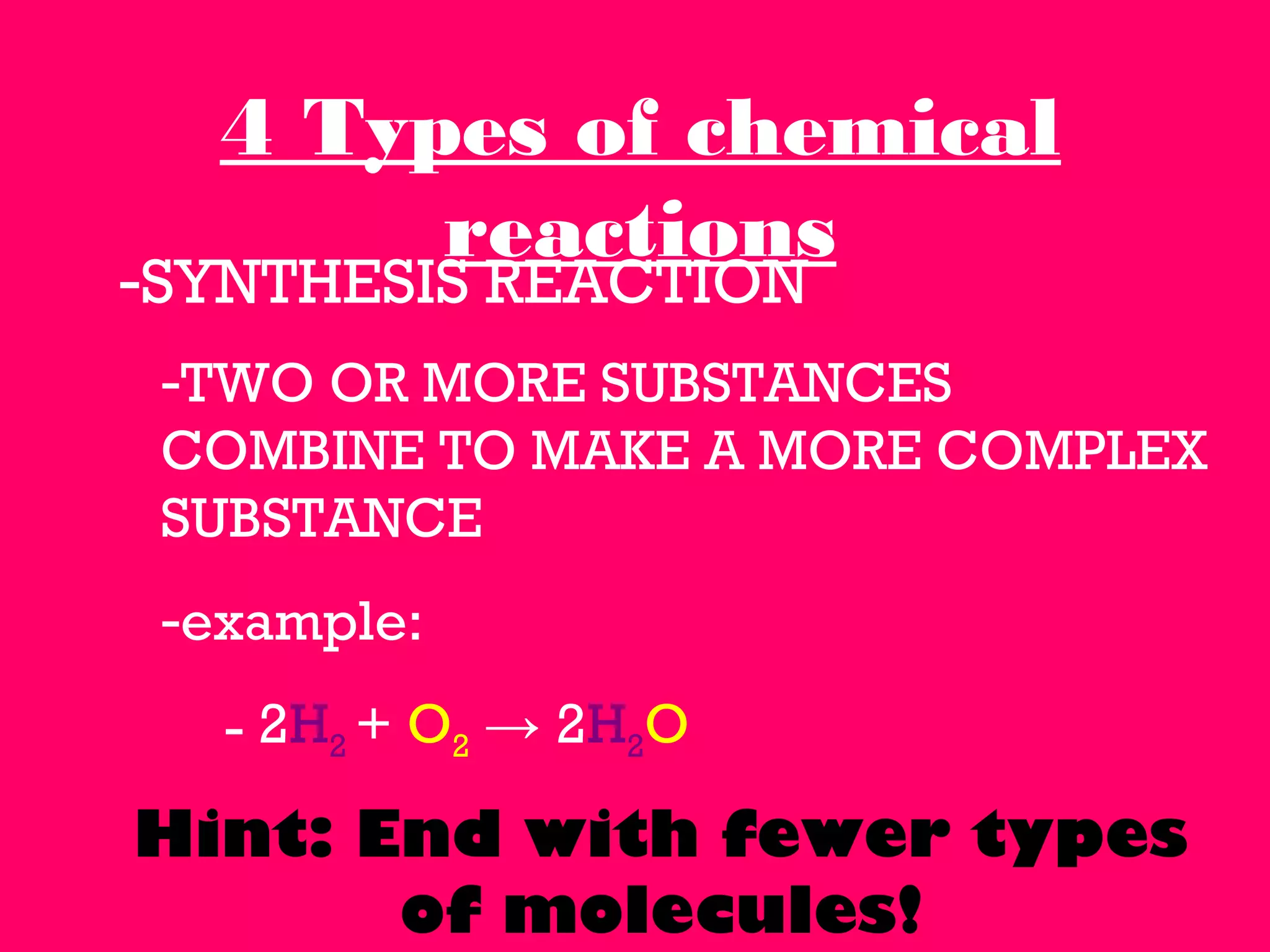 Types of reactions | PPT | Chemistry | Science