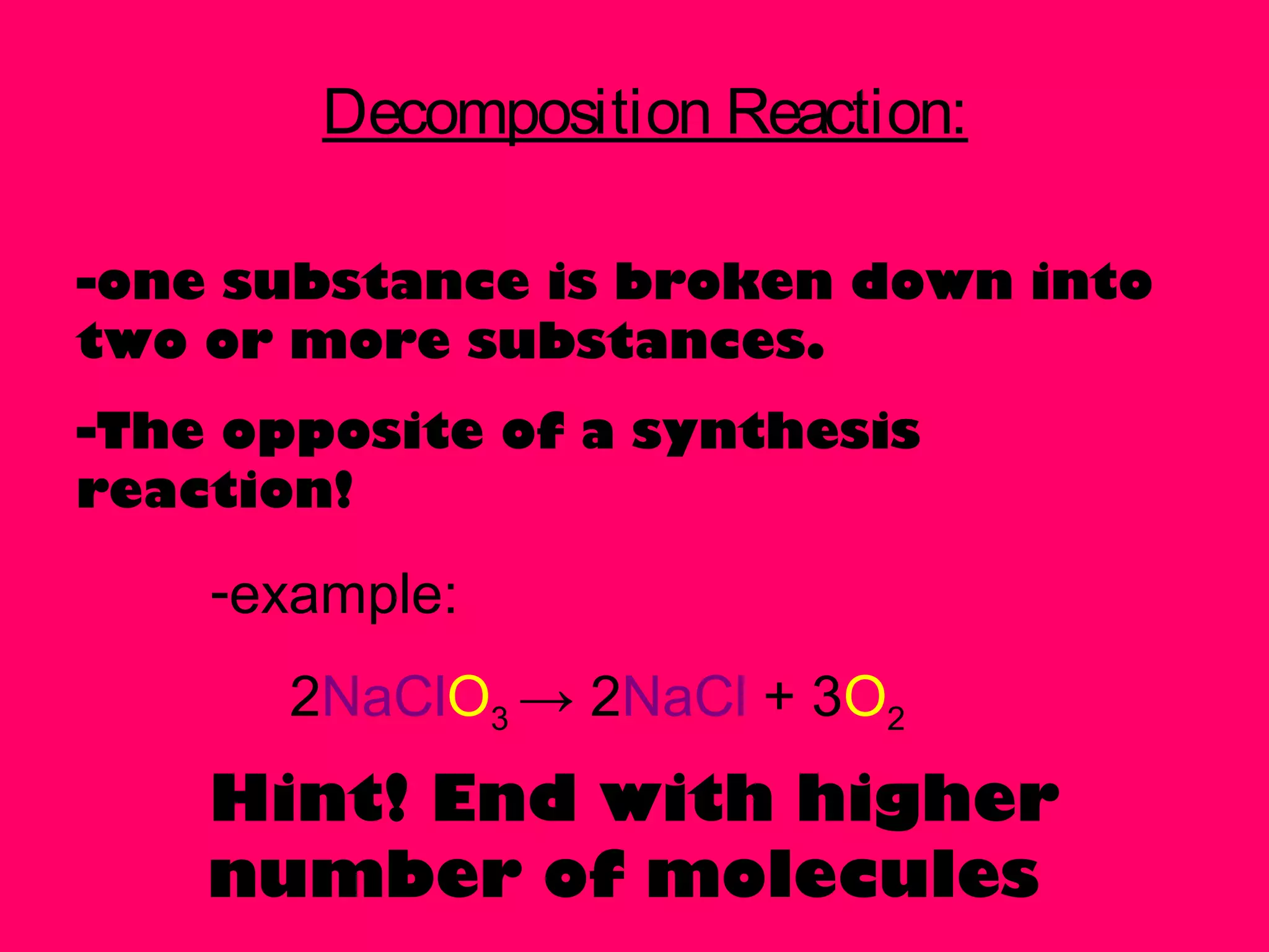 Types of reactions | PPT | Chemistry | Science