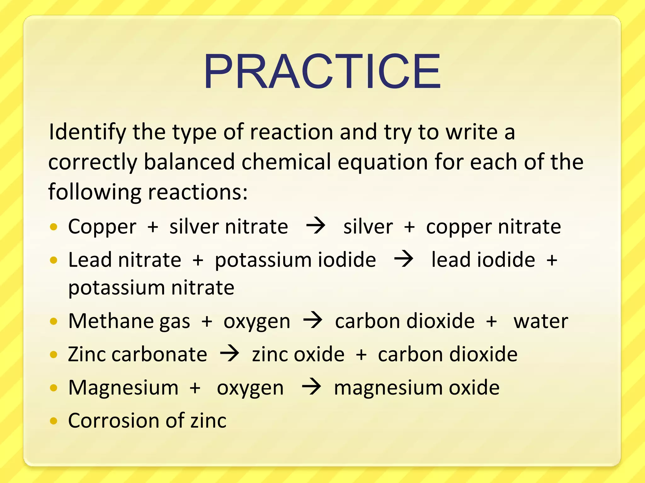 Types of reactions year 10 | PPTX