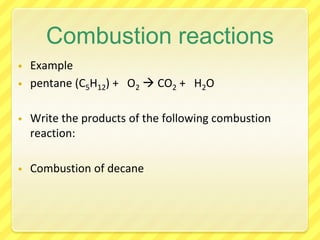 Types of reactions year 10 | PPTX