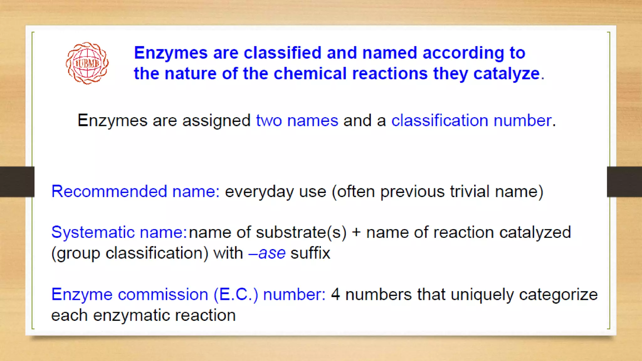 Types of reactions in biological system and enzyme classification (updated 2018) | PPT