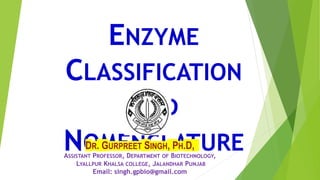 Types of reactions in biological system and enzyme classification ...