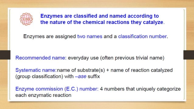 Types of reactions in biological system and enzyme classification ...
