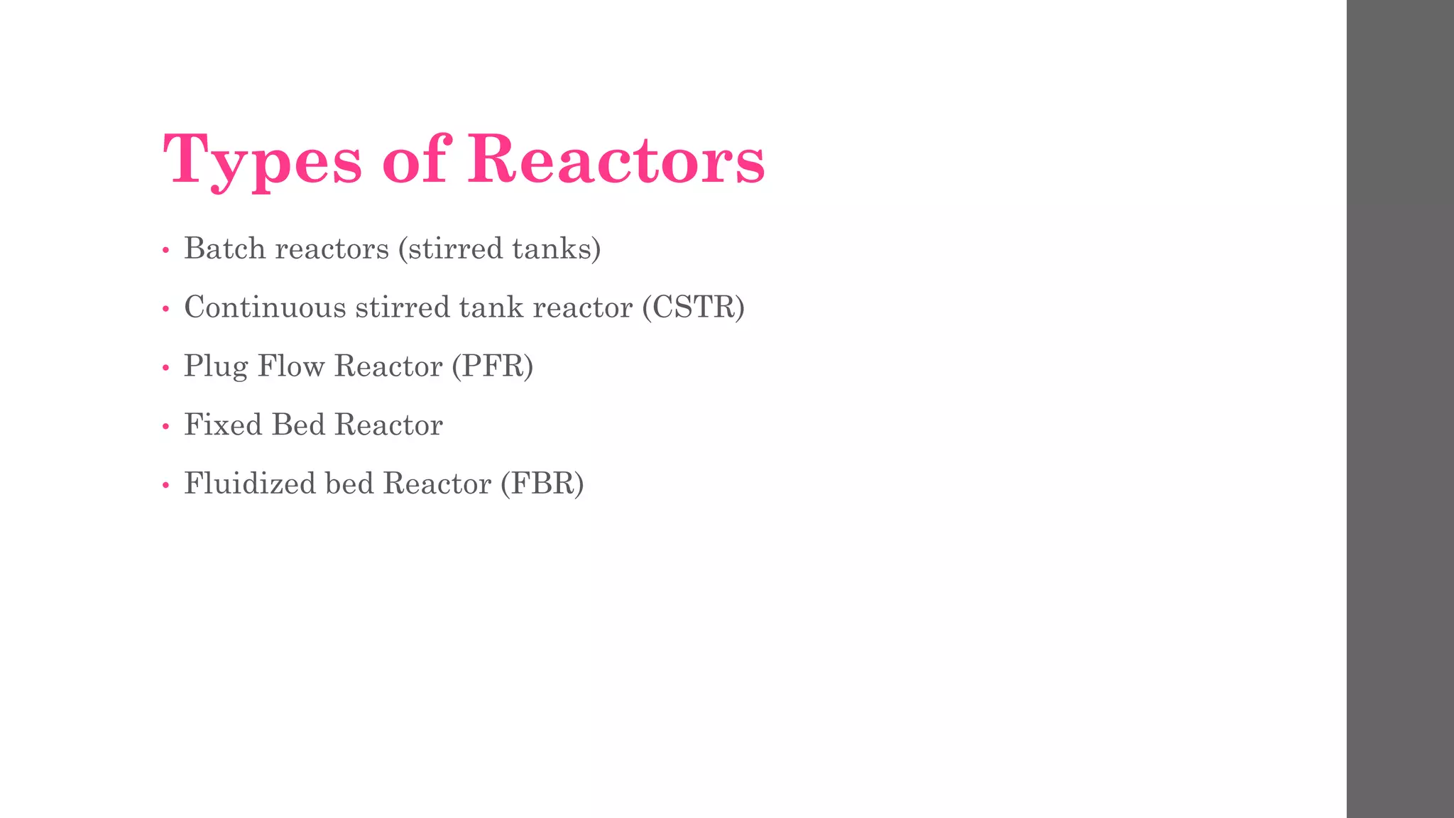 Types of reactor | PDF