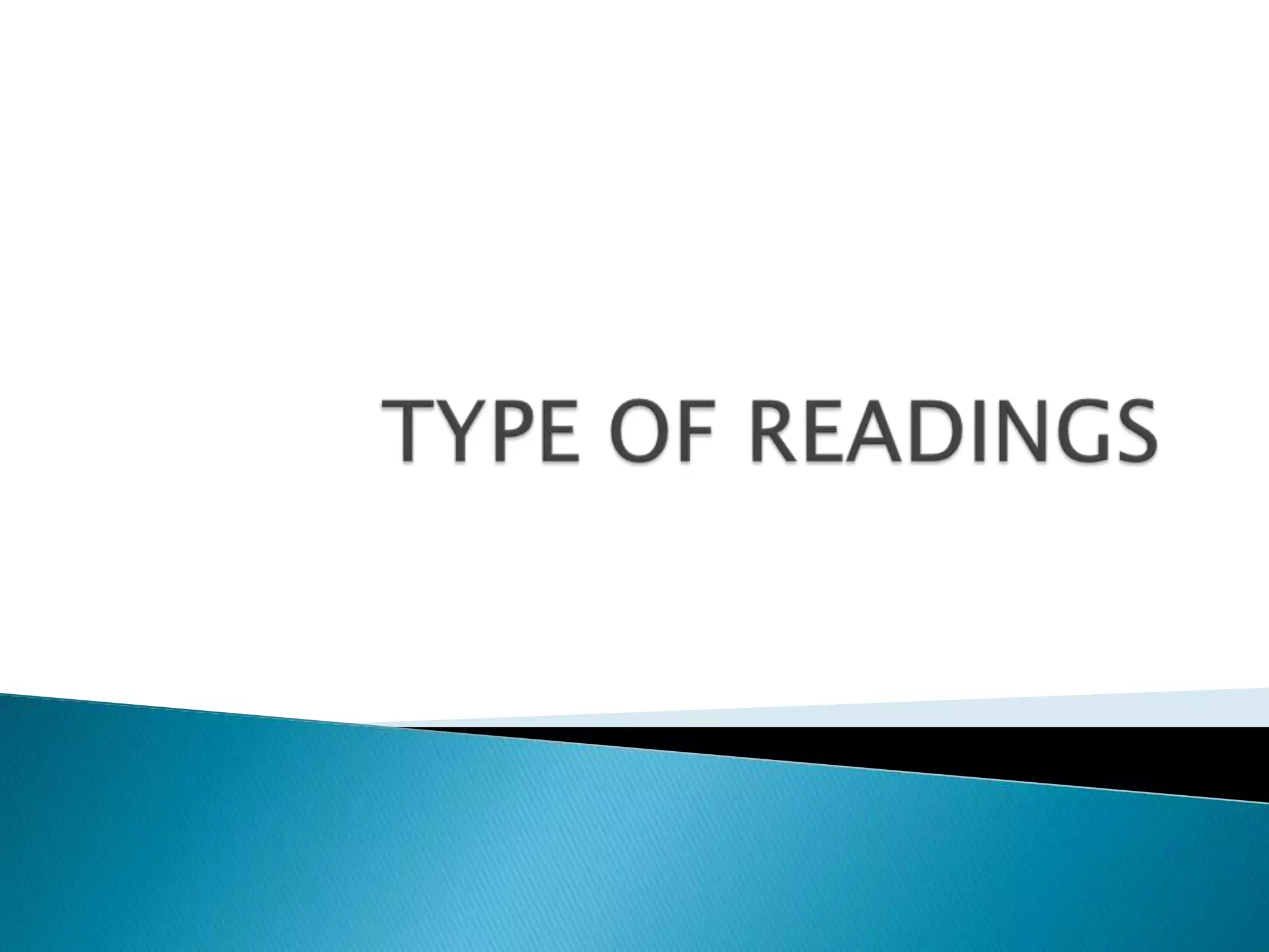 TYPES OF READING | PDF